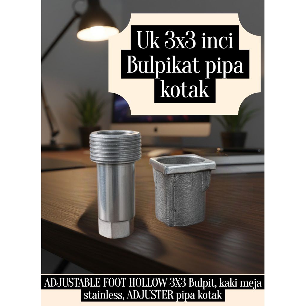 Jual ADJUSTABLE FOOT HOLLOW 3x3, Bulpit, kaki meja stainless, ADJUSTER ...