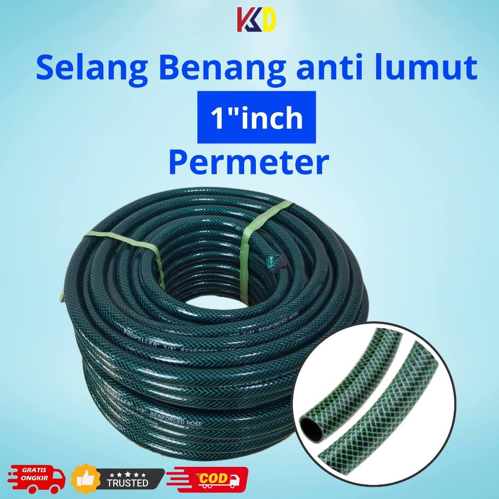 Jual SELANG AIR 1 INCH ANTI LUMUT Selang PVC Hijau Flexible Tebal Untuk ...