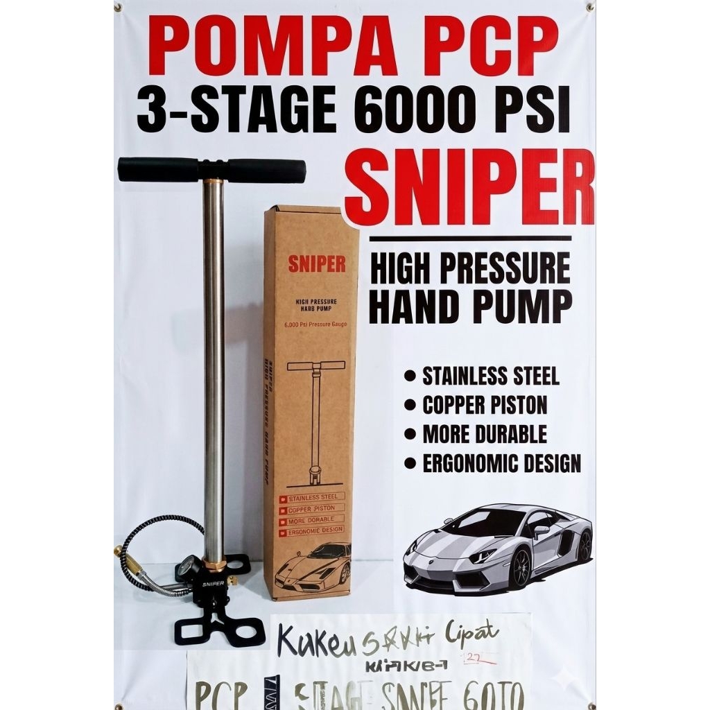 Jual Pompa PCP Sniper 3 Stage 6000 PSI – Pompa PCP 3satge – Pompa PCP 3 ...