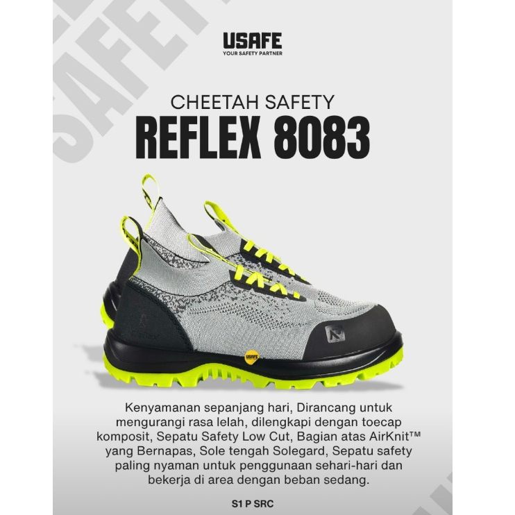 Jual ( Bonus Kacamata Cheetah ) Sepatu Safety Cheetah Reflex 8083 Flash ...