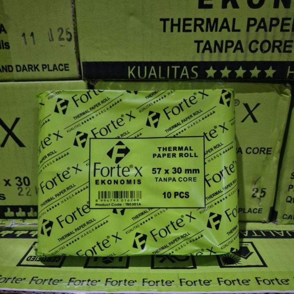 Jual Kertas Thermal Forte 57x30mm 1pack isi 10roll (Tanpa Min Pembelian ...