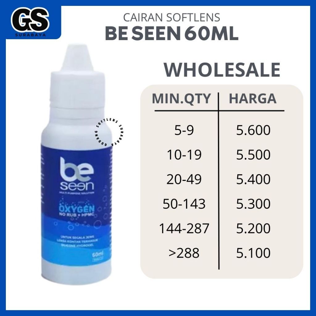 Jual (GROSIR TERMURAH) CAIRAN SOFTLENS BE SEEN OXYGEN 60ML / AIR ...