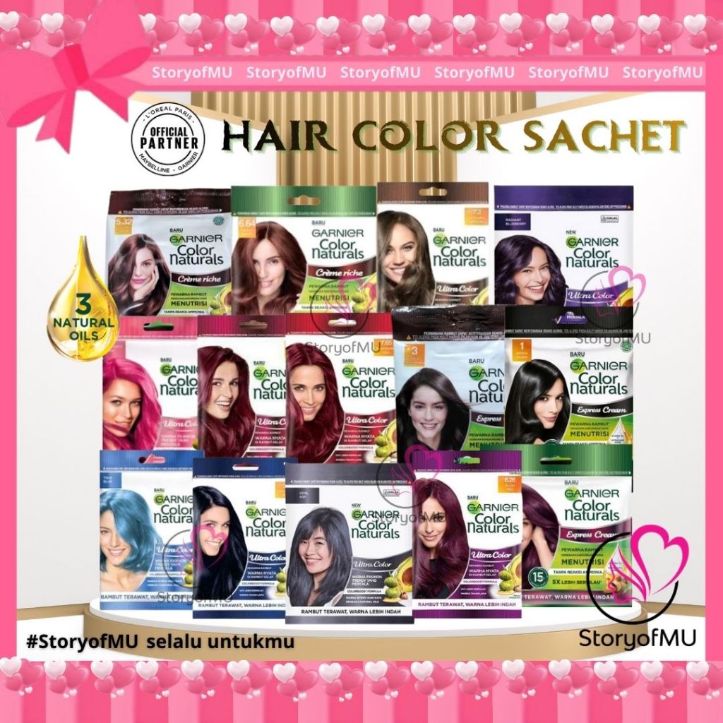 Jual StoryofMU GARNIER Color Natural Express Cream Sachet - Pewarna ...