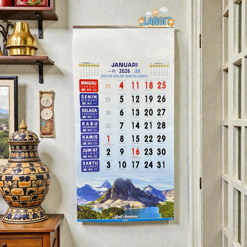Jual Kalender Dinding Kerja Exclusive Pemandangan 32 cm x 64cm Bahan ...