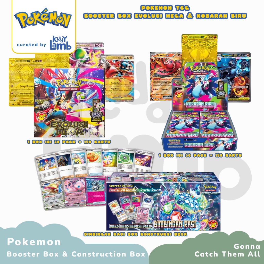 Jual Pokemon Booster Box Evolusi Mega & Kobaran Biru Construction Box ...