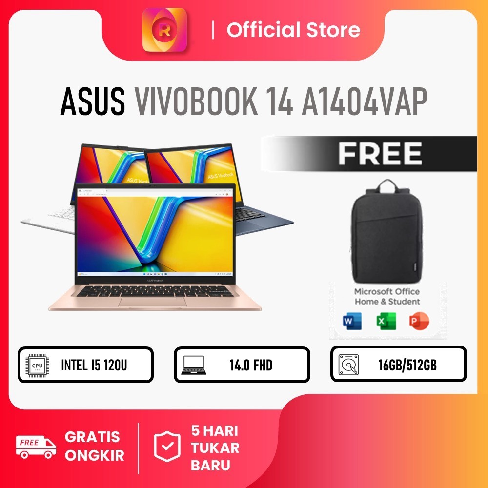 Jual ASUS VIVOBOOK 14 A1404VAP CORE I5 120U 16GB 512GB W11+OHS+M365B 14 ...