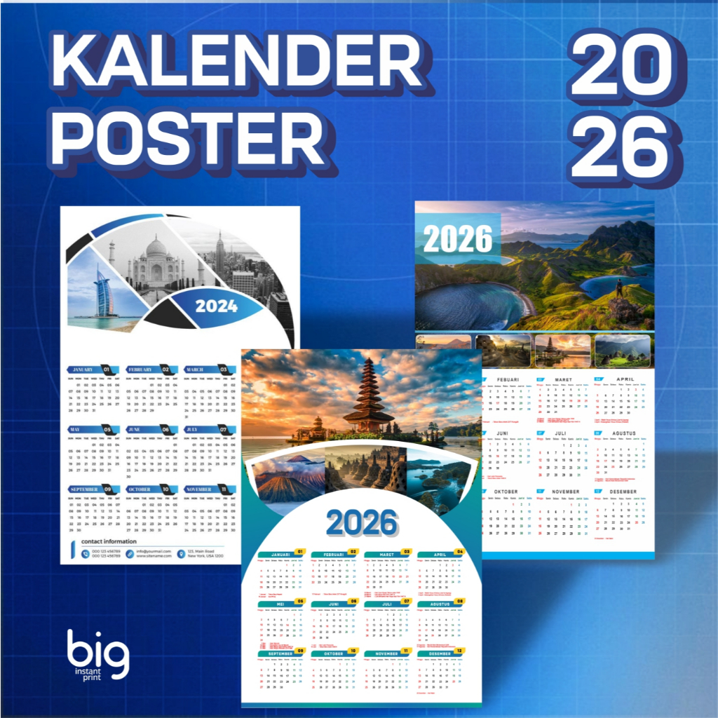 Jual Kalender Poster Custom Design | Ready Stock I Kalender Murah I ...