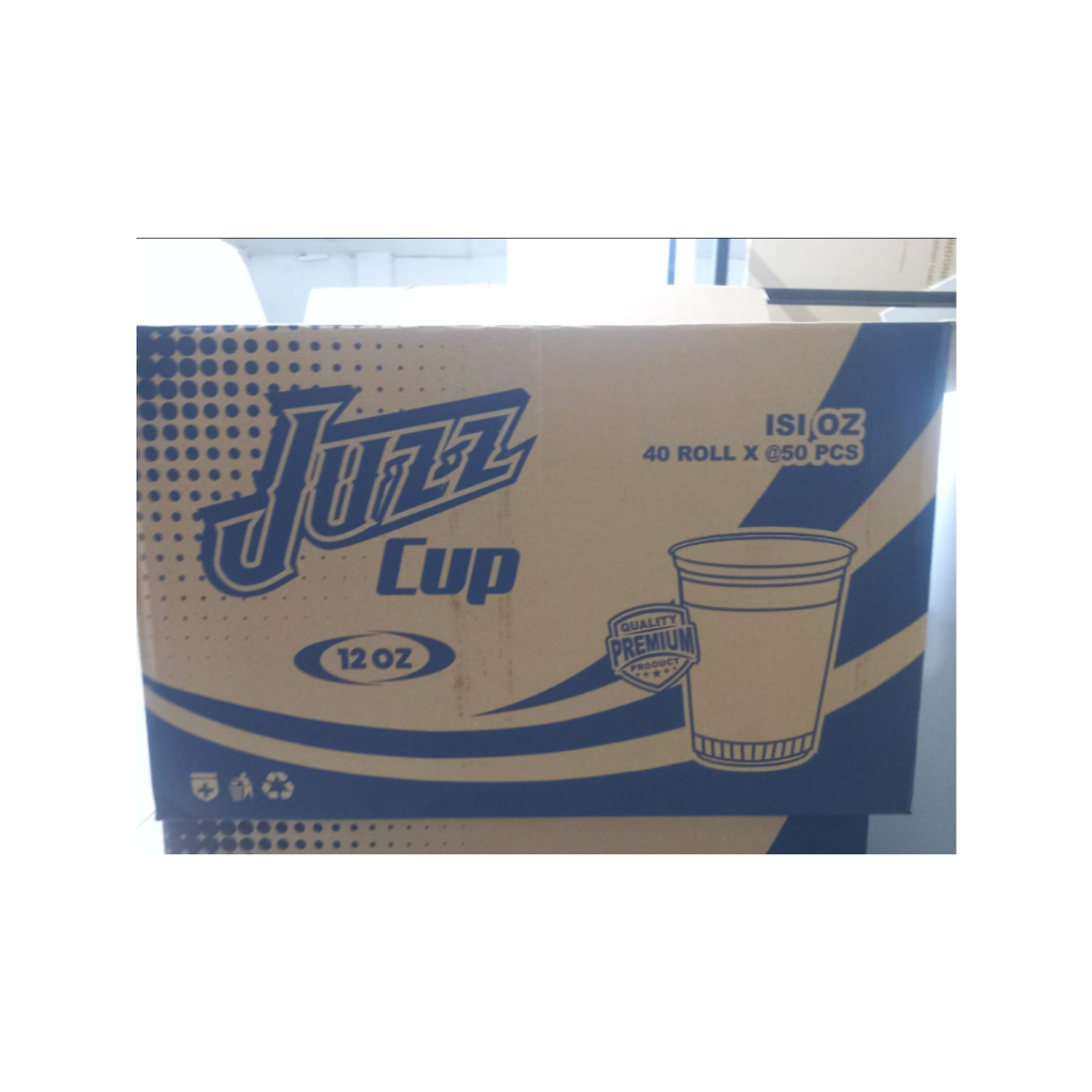 Jual GELAS PLASTIK JUZZ Datar 12 Oz isi 50 pcs per Pack | Shopee Indonesia