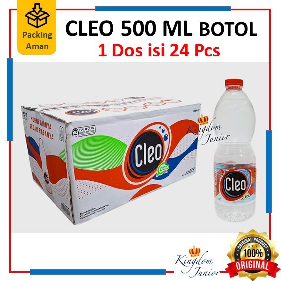 Jual Cleo Botol 500 Ml 1 Dos isi 24 Pcs / Air Minum Kemasan Botol Cleo ...