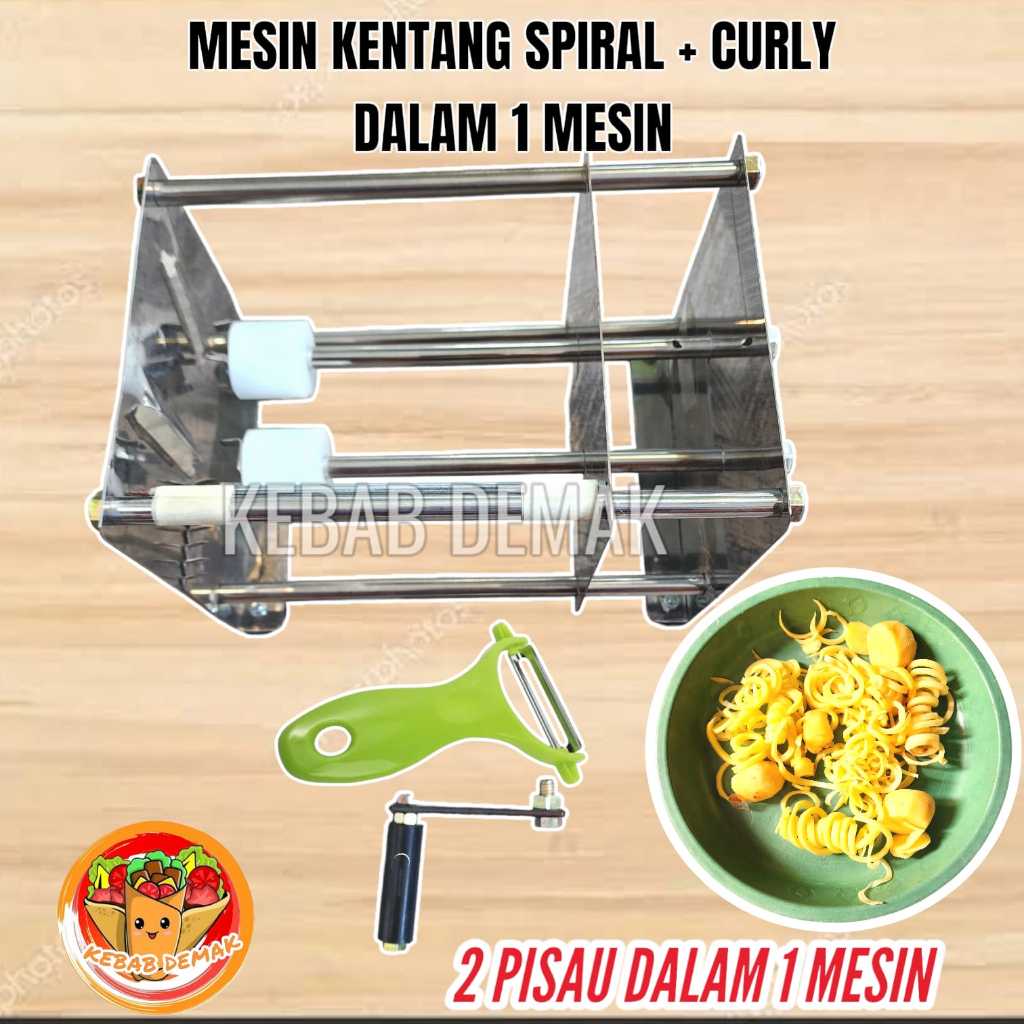 Jual Mesin Kentang Spiral + Curly dalam 1 Mesin Bahan Stainless Steel ...