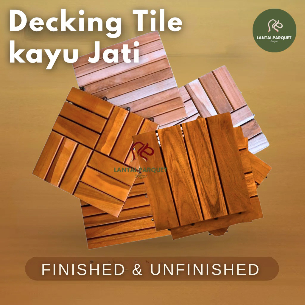 Jual DECKING TILE LANTAI KAYU JATI MOTIF LURUS BESAR UKURAN 30X30 CM ...