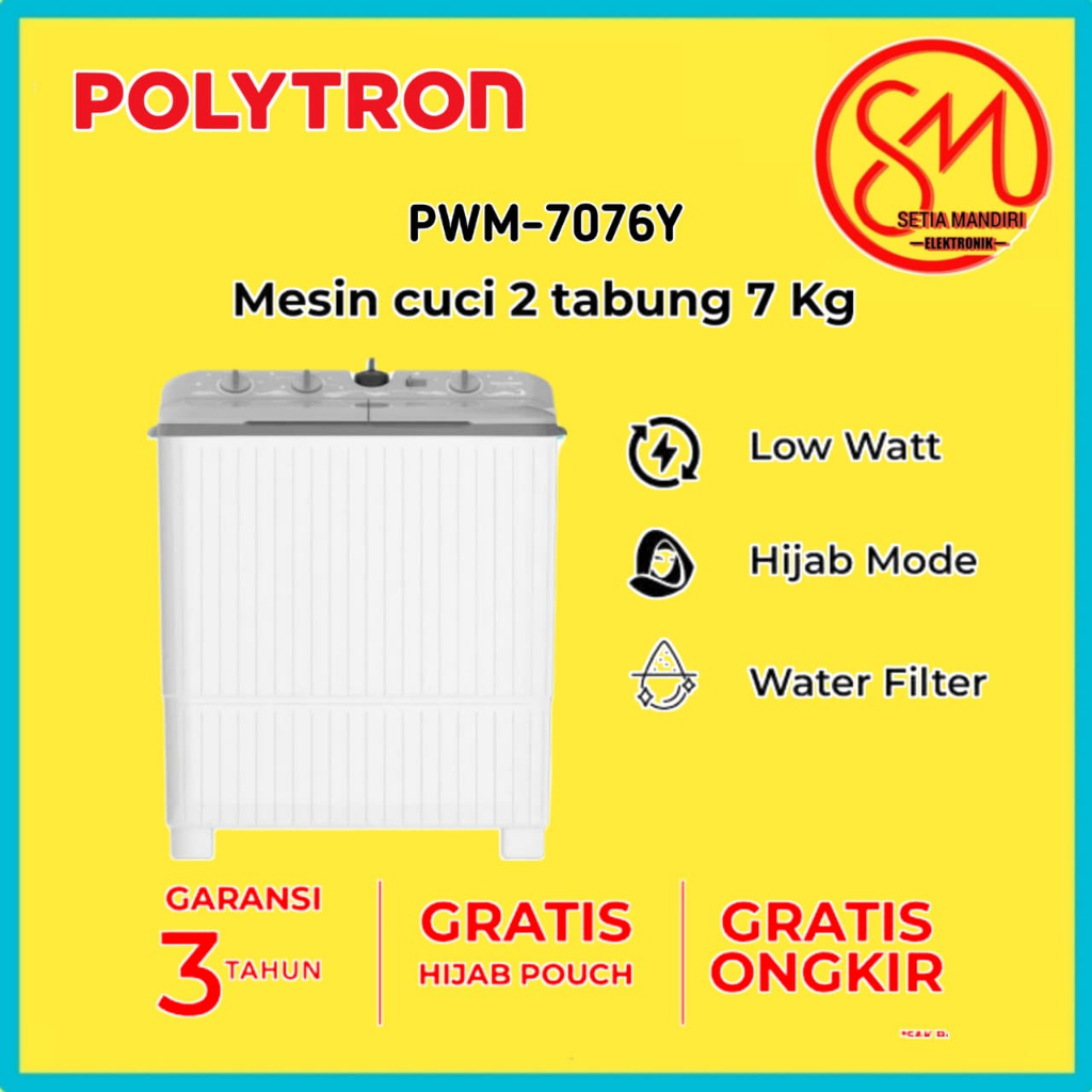 Jual POLYTRON Mesin Cuci 7KG 8KG 9KG - PWM 7076 8076 9076 - 7 8 9 KG ...