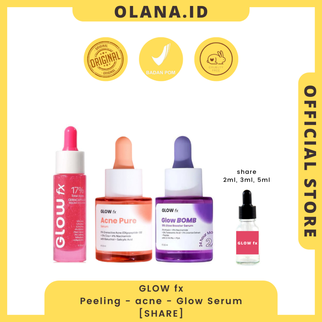 Jual [SHARE IN JAR] Glw FX Serum - PEELING - ACNE PURE - GLOW BOMB ...