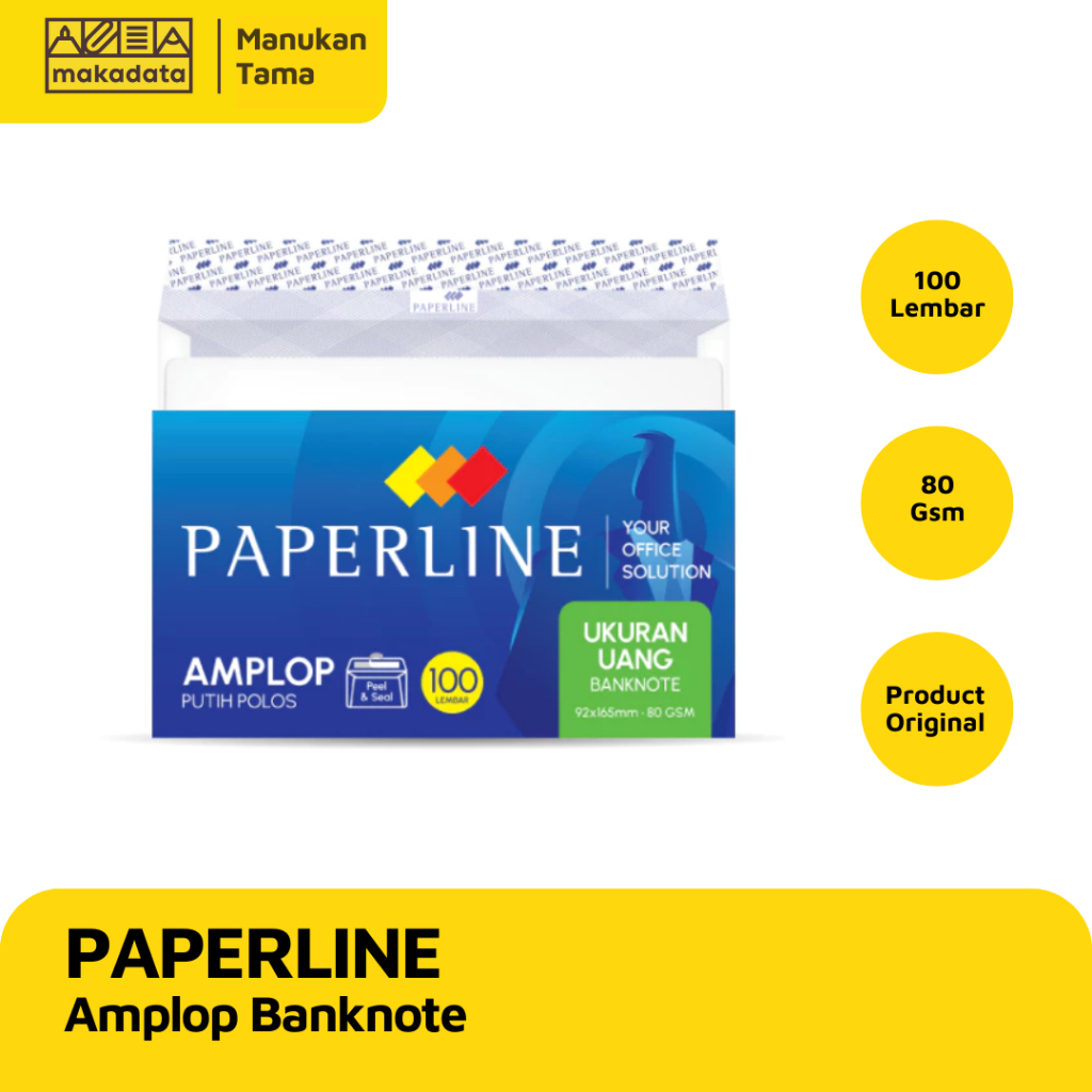 Jual AMPLOP PUTIH POLOS PAPERLINE BANKNOTE (1 PAK) | Shopee Indonesia