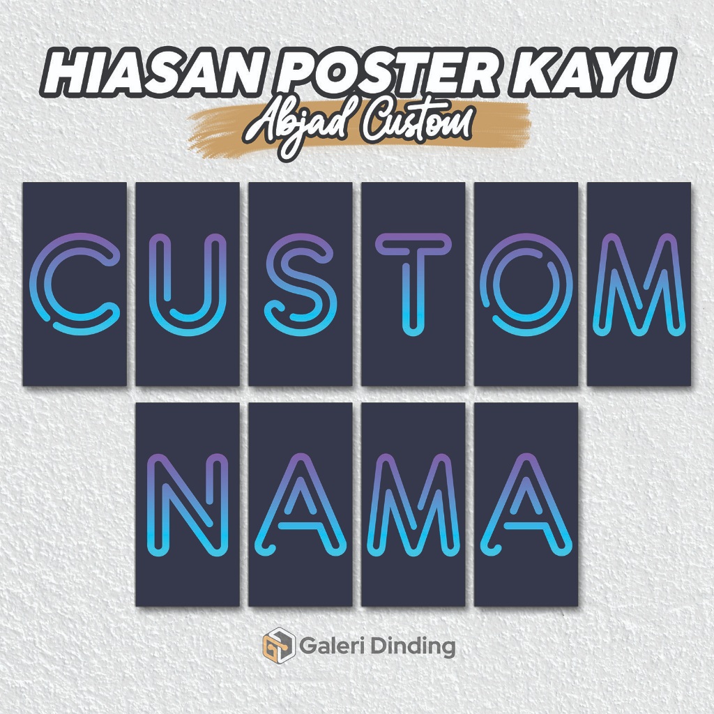 Jual Hiasan Dinding Poster Kayu Custom Nama Anak – Abjad Huruf Satuan ...