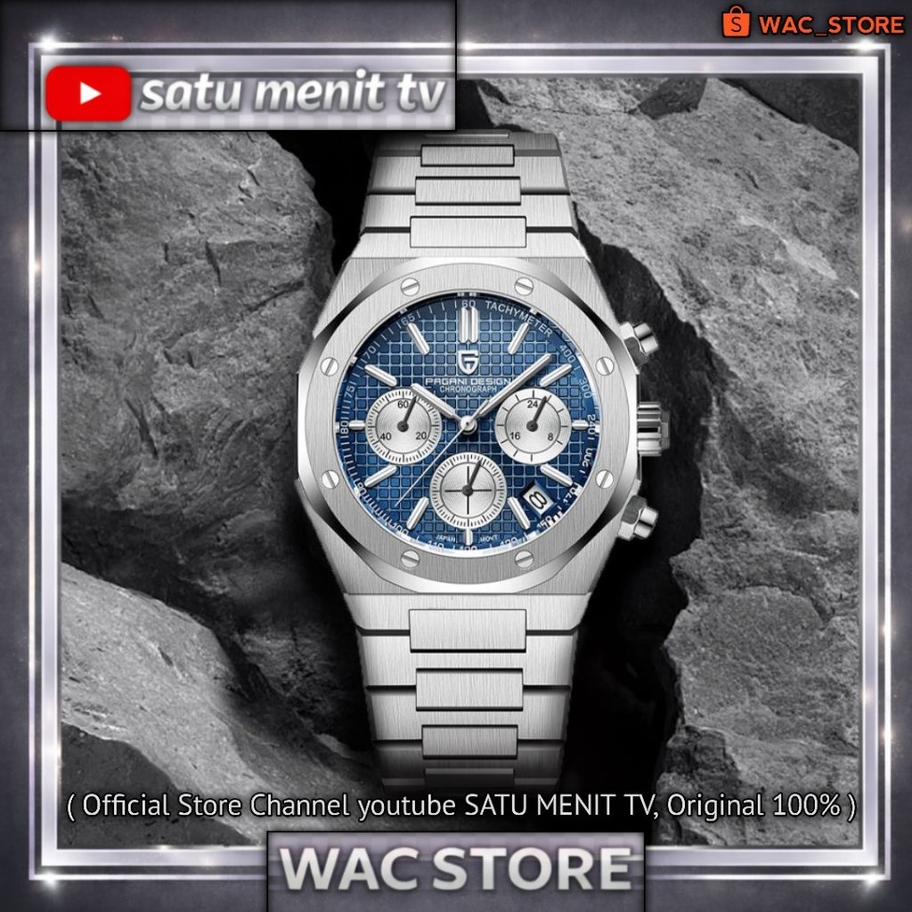 Jual NEW PAGANI DESIGN BLUE TEKSTUR DIAL AP SAFIR GLASS + AR COATING ...