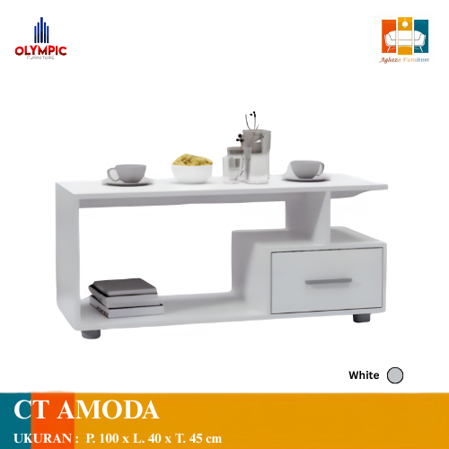 Jual Meja Tamu Modern Minimalis Putih | Coffee Table Kayu Laci ...