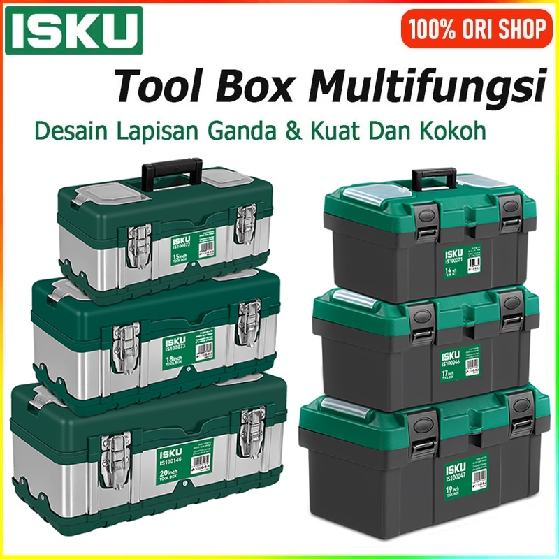 Jual ISKU Tool Box 14-20 Inch Besi Baja Kotak Perkakas/Plastik Bahan PP ...