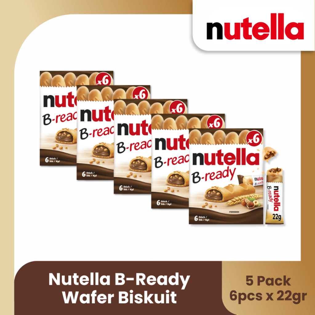Jual Nutella B-Ready Wafer Biskuit 132gr - 5pcs | Shopee Indonesia