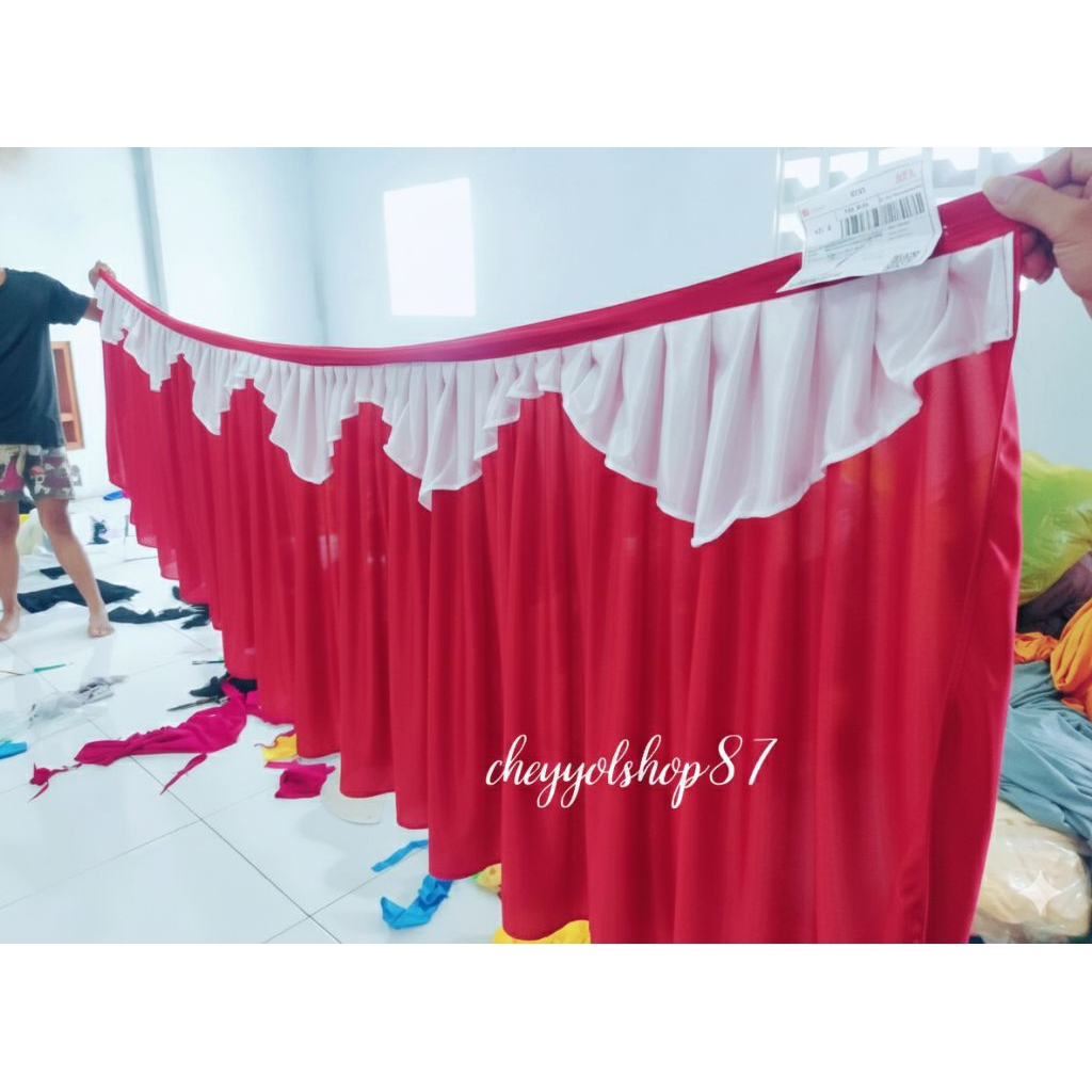 Jual Dekorasi meja/rempel poni/ pinggiran meja 70cm x 350cm | Shopee ...