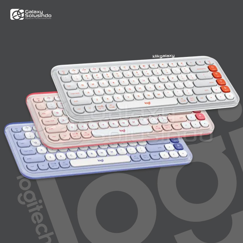 Jual Logitech POP ICON Wireless Keyboard - Rose / Lilac / Off White ...