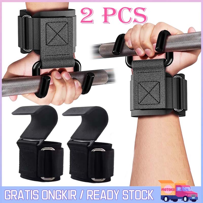 Jual Sepasang Hook Gym Fitness Hook Weight Lifting Hook Strap Hook Gym ...