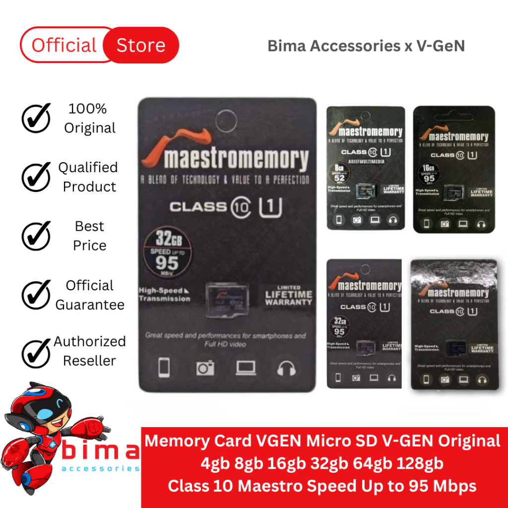 Jual Memory Card VGEN Micro SD V-GEN 4gb 8gb 16gb 32gb 64gb 128gb Class ...