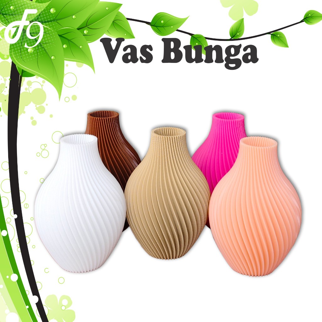 Jual Vas Bunga Spiral Minimalis - 3D Print PETG | Desain Aesthetic ...