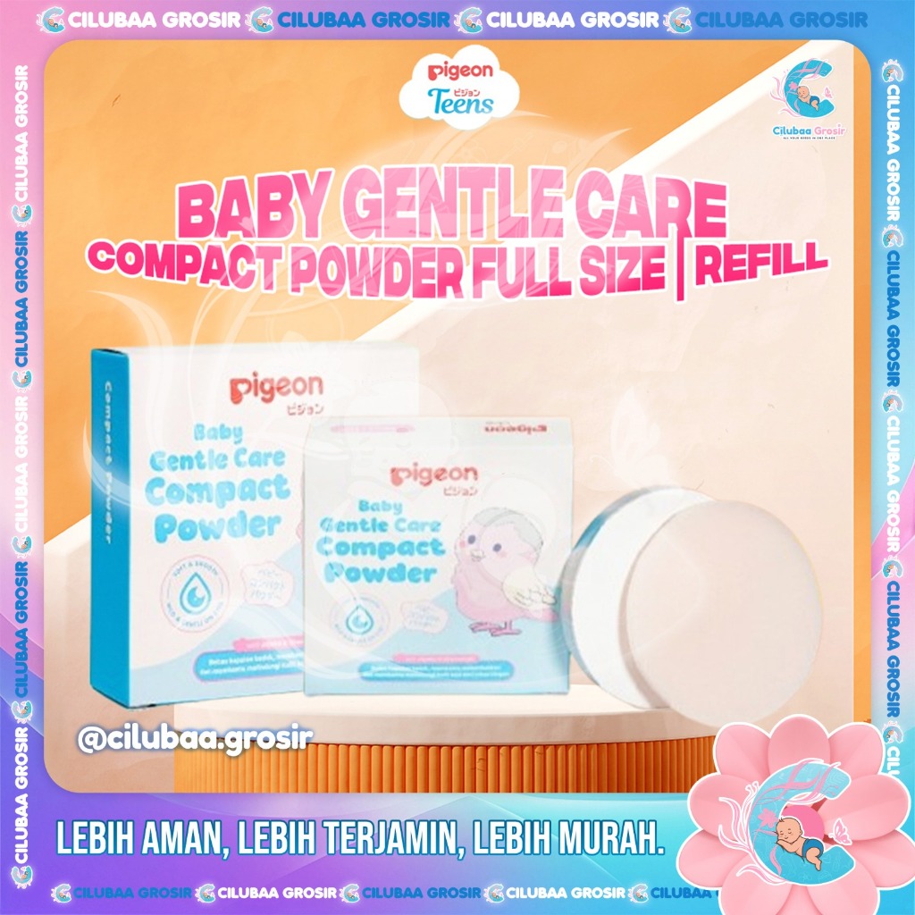 Jual Pigeon Baby Compact Powder Cake Full || Refill + Puff 45gr II ...