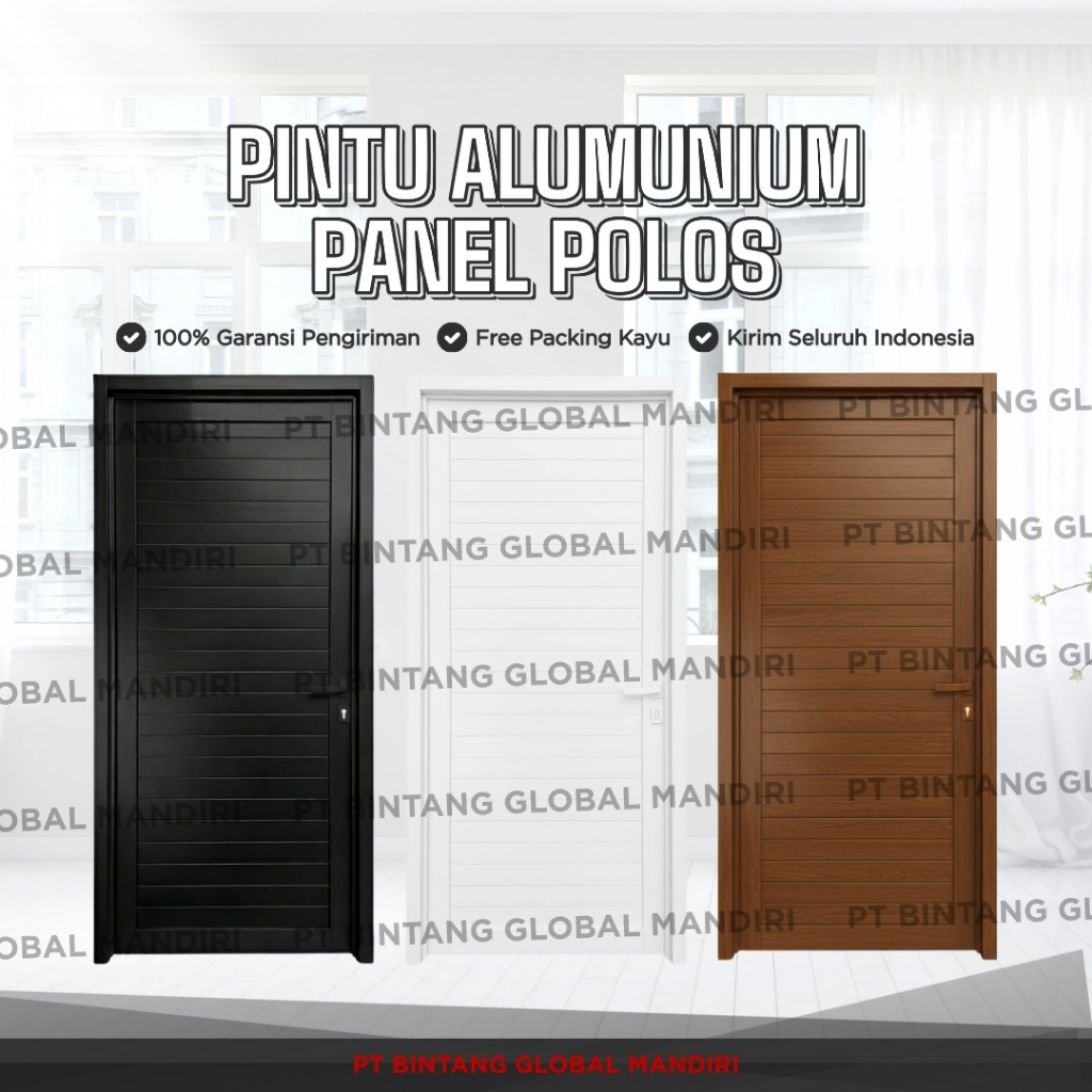 Jual BGM - (PINTU ALUMINIUM PANEL 3INCH) Pintu Aluminium Single Utama ...
