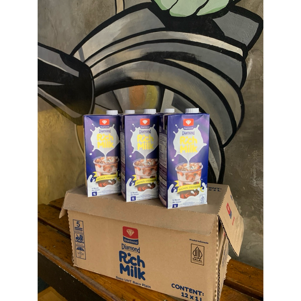 Jual Diamond Rich Milk Susu Uht 1 liter premium | Shopee Indonesia