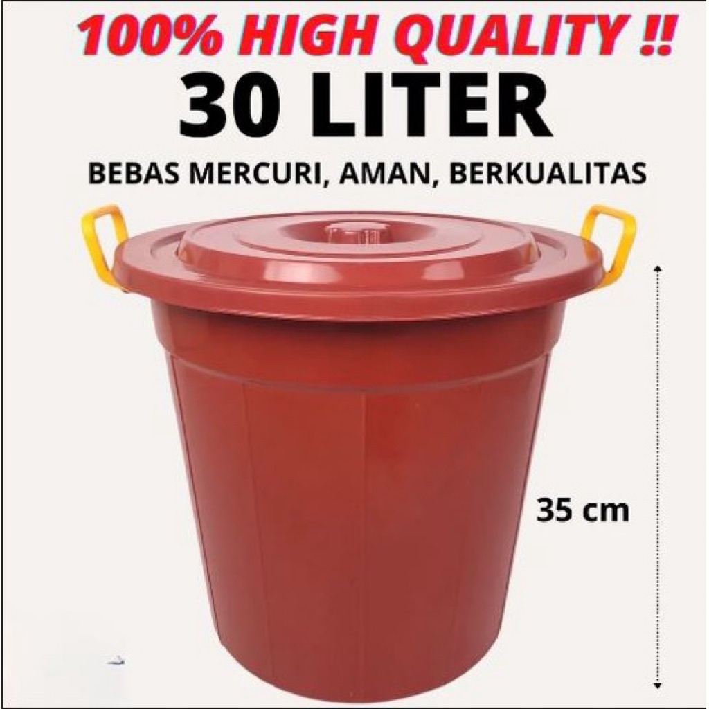 Jual Ember Air Plastik/ Ember Air Besar 30 Liter Plus Tutup/ Ember Air ...