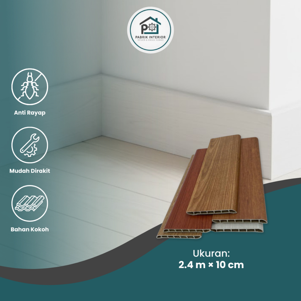 Jual List Plint Lantai PVC Aksesoris Plank 2.4m Motif Kayu Vinyl SPC ...