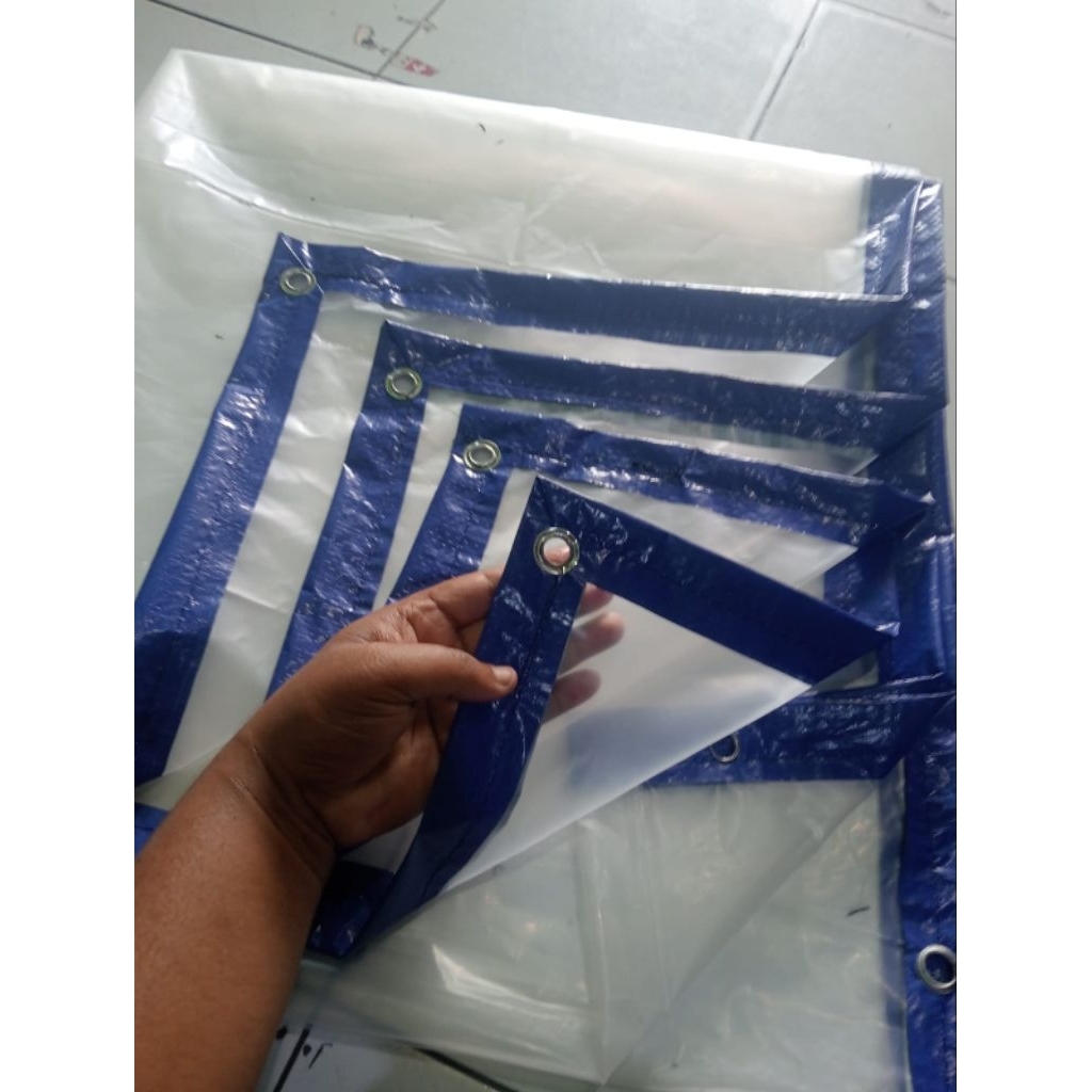 Jual Terpal plastik bening pakai Lis 3x7 200 micro plastik +UV bening ...