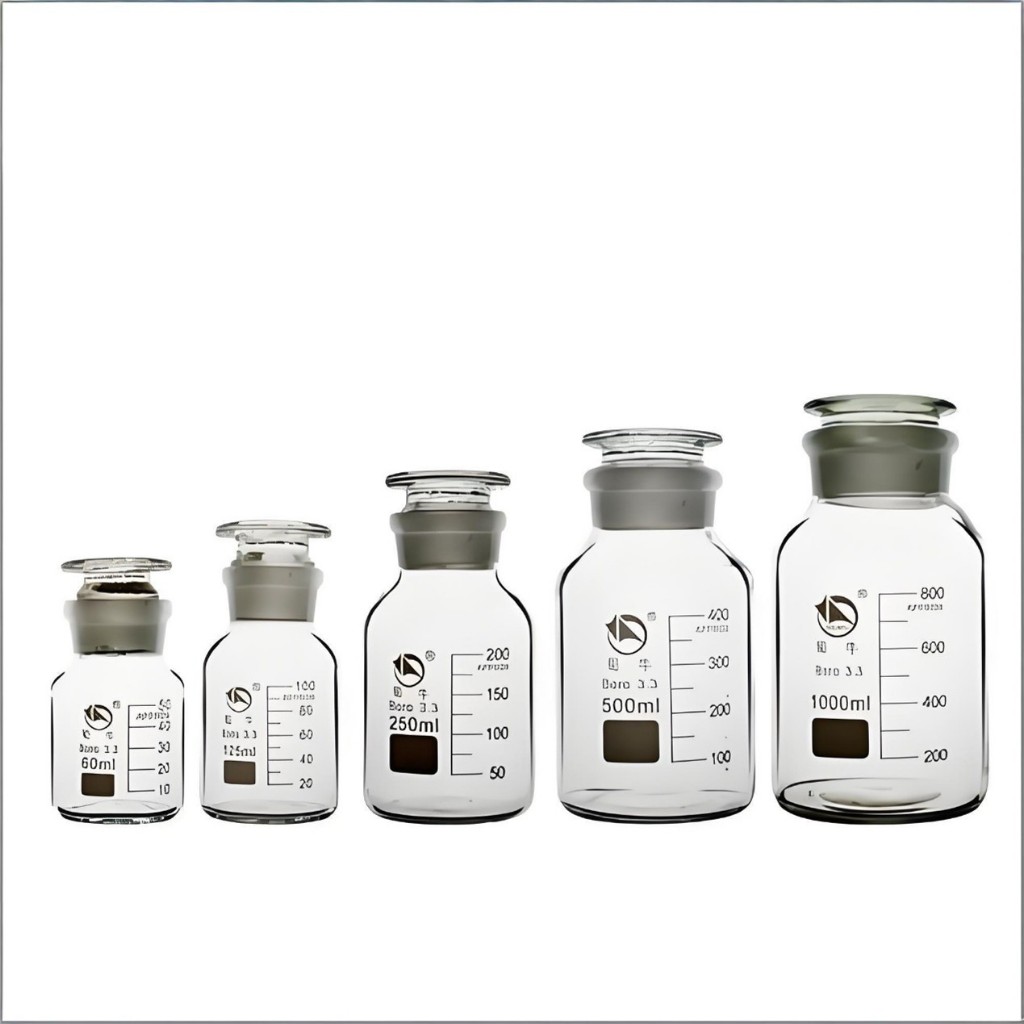 Jual Botol Reagen Kaca 1000ml Mulut Lebar Bening Clear Glass Reagent ...