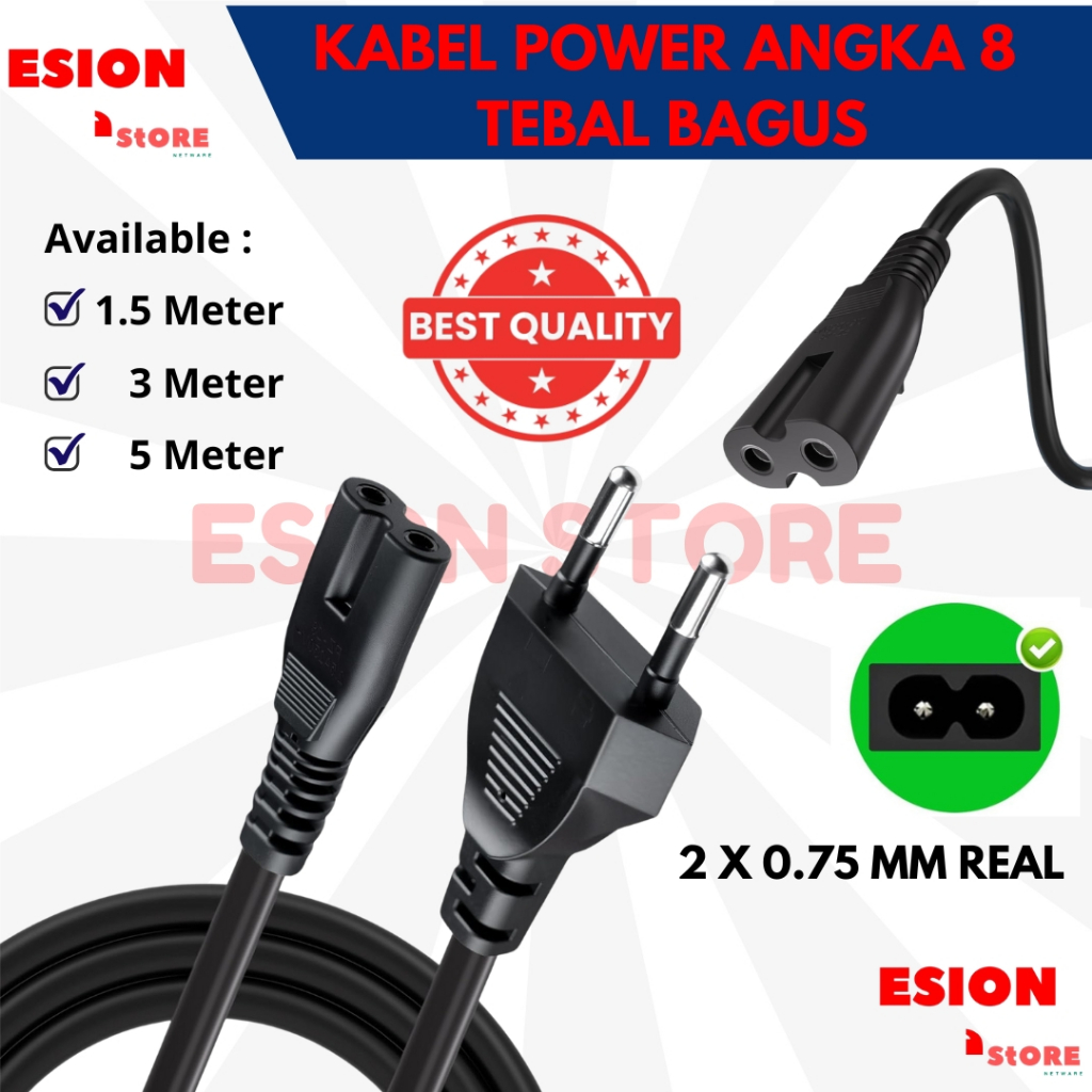 Jual Cable Power Printer Tebal High Quality OD 7.5 Kabel Power Kabel ...