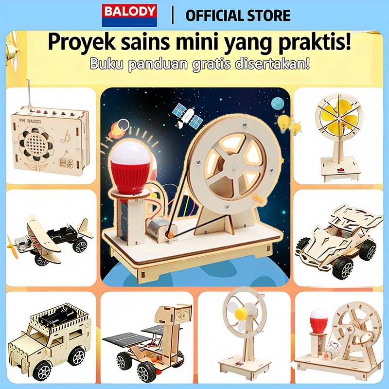 Jual BALODY Kit Eksperimen Sains Rakitan Kayu Generator Tenaga Manual ...