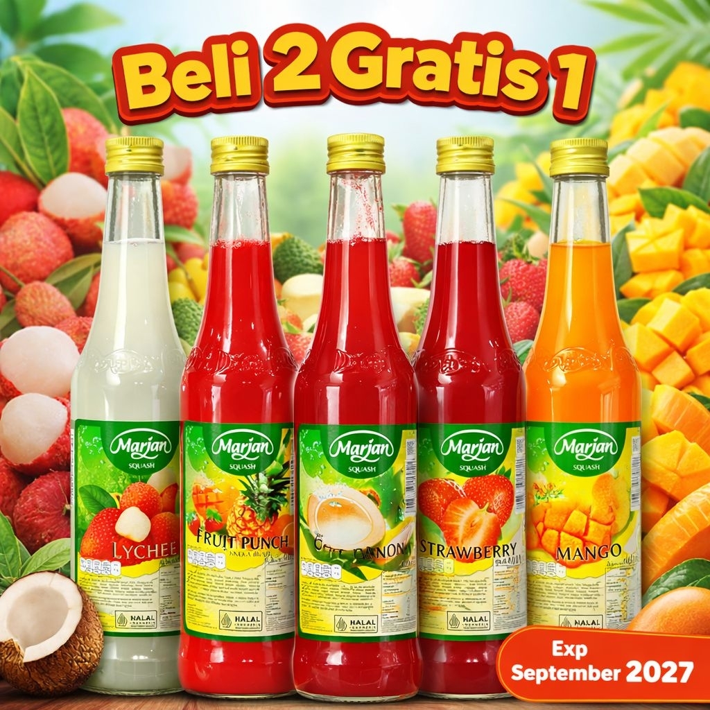 Jual [Beli 2 Gratis 1] Marjan Squash Sirup All Variant 450ml | Shopee ...