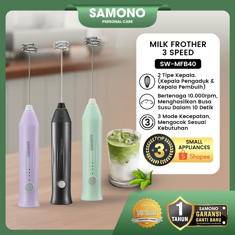 Jual SAMONO Milk Frother Pembuat Foam Susu Kopi Telur 2 Tipe Pengocok 3 ...