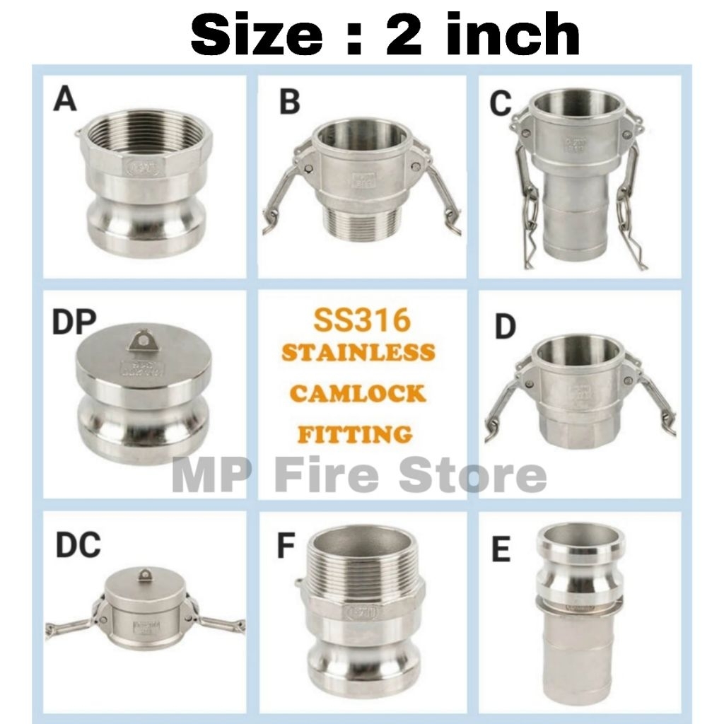 Jual SEMUA TIPE COUPLING 2" MALE FEMALE CAMLOCK STAINLESS STEEL SS316 ...