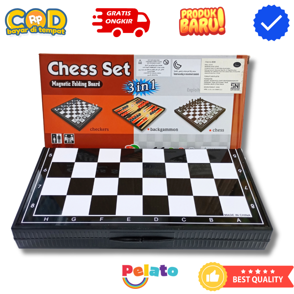 Jual PELATO Catur Magnet 3 IN 1 Lengkap Bisa 3 Permainan Berbeda CHESS ...