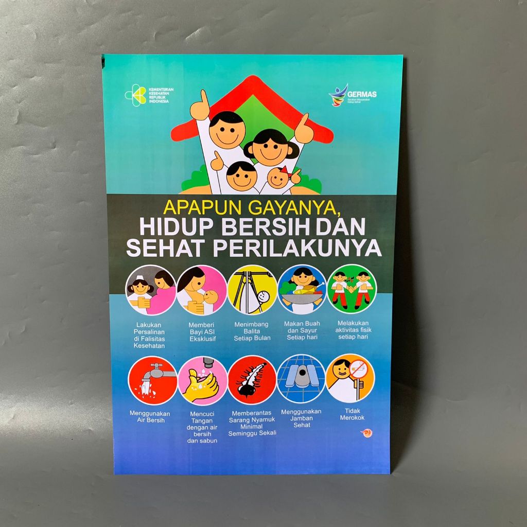 Jual Poster PHBS Rumah Tangga - Poster Apapun Gayanya Hidup Bersih dan ...