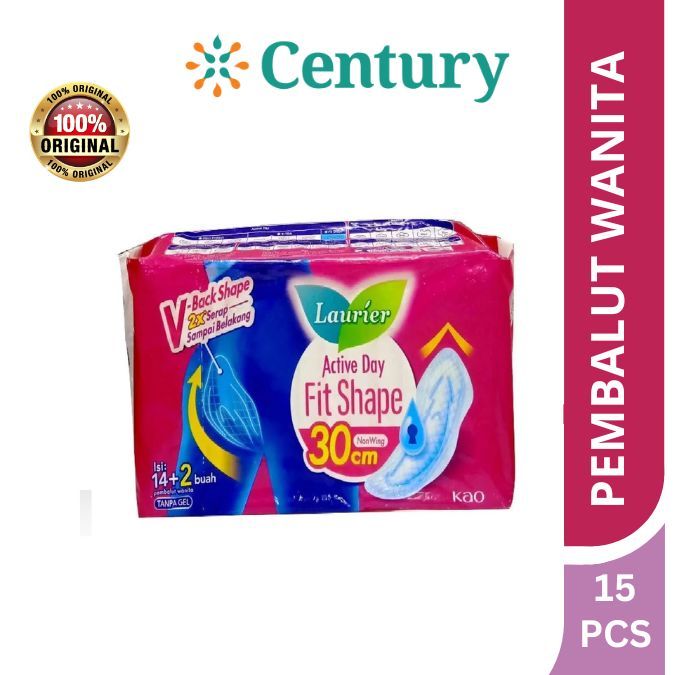 Jual LAURIER ACTIV DAY FIT SHAPE 30CM ISI 14+2 PCS / PERAWATAN WANITA ...
