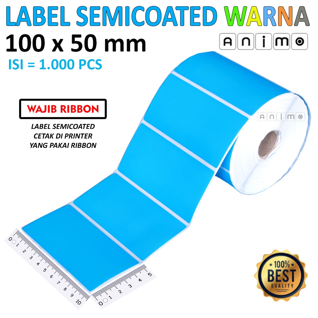 Jual LABEL SEMICOATED WARNA 100 x 50 - LABEL BARCODE Semicoated Warna ...
