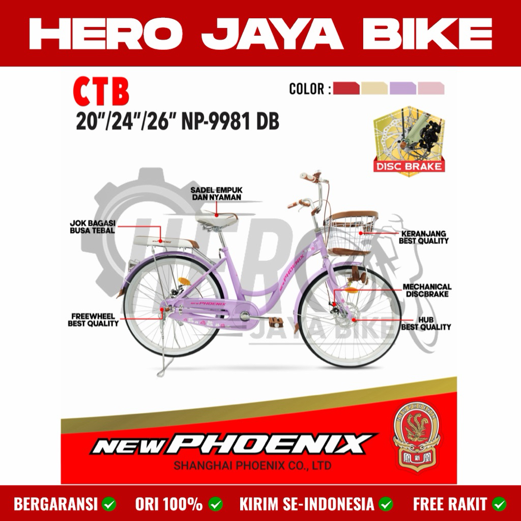 Jual PHOENIX Sepeda Mini Keranjang Remaja Dewasa Perempuan NEW PHOENIX ...