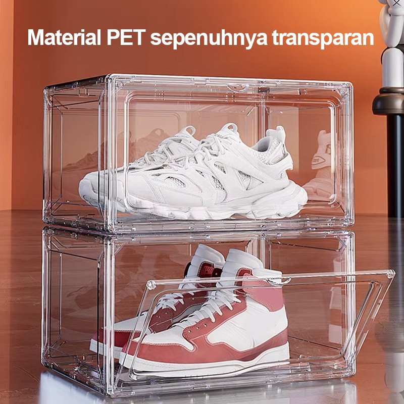 Jual Quality Storage Rak Display Sepatu Akrilik Bening/Akrilik Ukuran ...