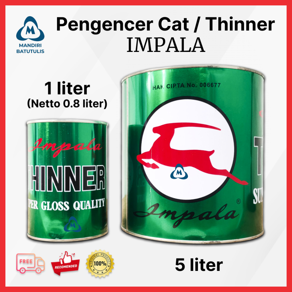 Jual THINNER IMPALA Kaleng 1 Liter / TINER IMPALA / PENGENCER CAT ...
