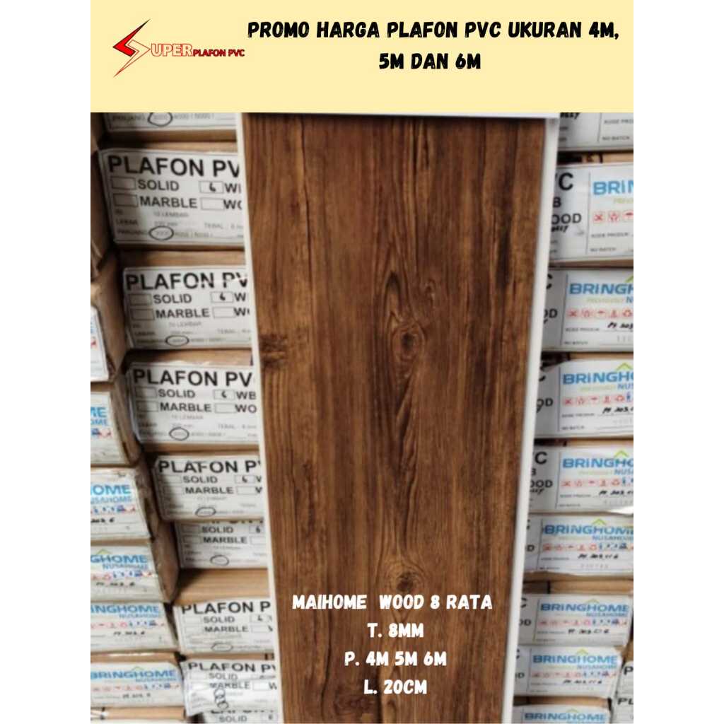 Jual [PROMO]Plafon PVC Coklat Serat Kayu Tua Doff Laminated Premium ...