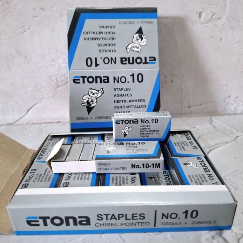 Jual Isi Staples Etona No 10 Refill Staples Steples Stapler Kertas Asli ...