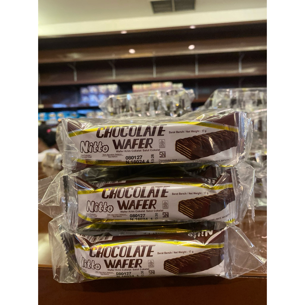 Jual Chocolate Wafer Nitto 17gram x 10pcs | Shopee Indonesia
